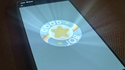 Good Job badge, encouraging award, prese... | Stock Video | Pond5