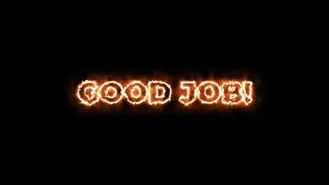 Good job fire text concept animation. i... | Stock Video | Pond5
