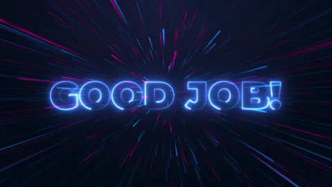 Good job - neon text with neon lines ani... | Stock Video | Pond5