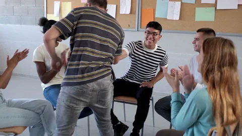Good job. Students clapping celebrating ... | Stock Video | Pond5