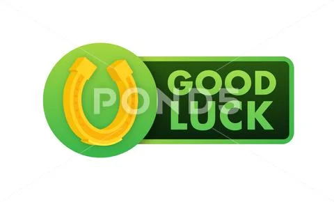 Good luck label. Fortune, good luck wishes. Vector stock illustration ...