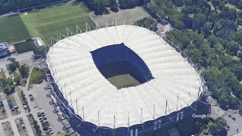 Google Earth fly in to stadium of UEFA E... | Stock Video | Pond5