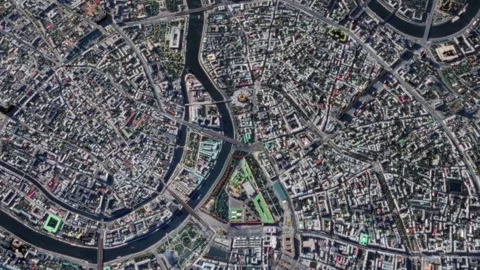 Google earth tour from kremlin to mariin... | Stock Video | Pond5