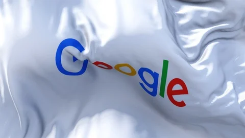 google Flag Waving in Wind Continuous Se... | Stock Video | Pond5
