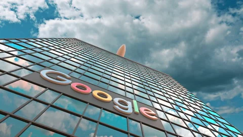 Google logo on a modern skyscraper refle... | Stock Video | Pond5
