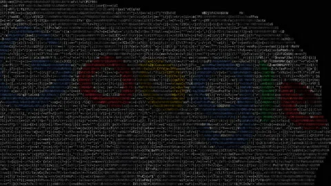 Google logo on waving digital flag. Edit... | Stock Video | Pond5