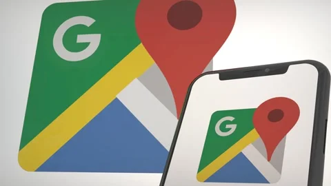 Google Maps app logo in mobile display s... | Stock Video | Pond5