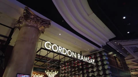 Gordon Ramsay Logo Restaurant Inside Cae... | Stock Video | Pond5