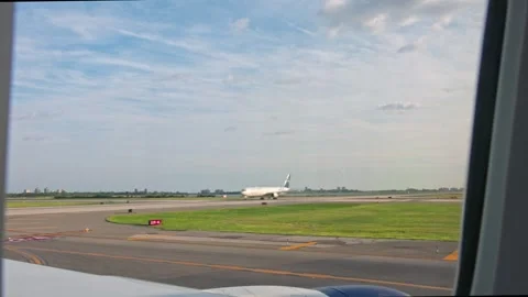 Gorgeous view of an aircraft's window ov... | Stock Video | Pond5