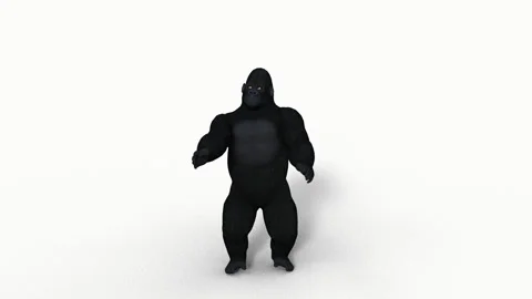 the gorilla character dances, loop, anim... | Stock Video | Pond5