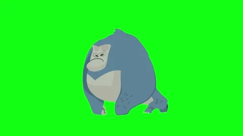 Gorilla walk cycle animation with anger ... | Stock Video | Pond5