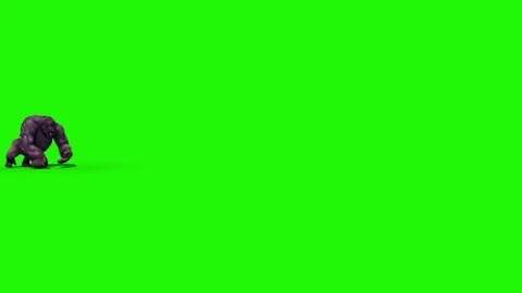 Gorilla Walks Side Green Screen 3D Rende... | Stock Video | Pond5
