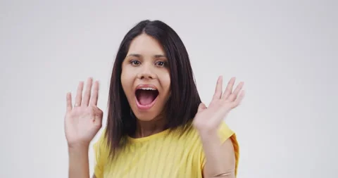 Gossip, wow and hands on face of screami... | Stock Video | Pond5