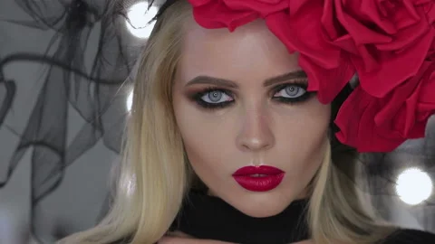 Goth lady posing for camera | Stock Video | Pond5