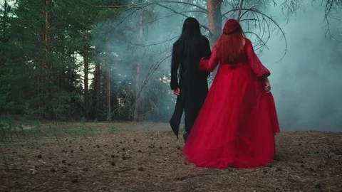 Goth man vampire walking with gothic wom... | Stock Video | Pond5