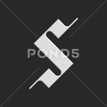 Gothic letter S serif logo creative initial volumetric shape, black and ...
