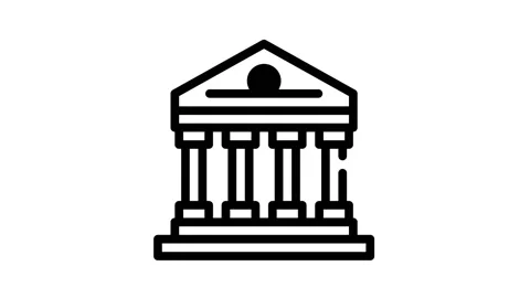 government building black icon animation | Stock Video | Pond5