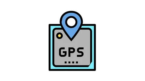 gps device color icon animation | Stock Video | Pond5