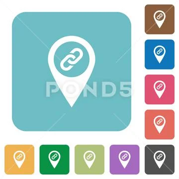 GPS map location attachment rounded square flat icons Illustration #151097648