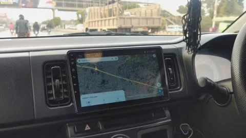 Gps Map On Modern Car Screen In Rawalpin... | Stock Video | Pond5