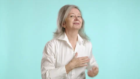 Gracious Senior Woman Bowing in Apprecia... | Stock Video | Pond5