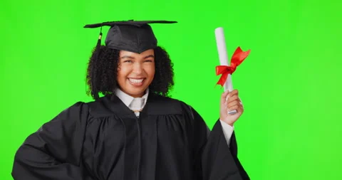 Graduation cap, green screen and woman f... | Stock Video | Pond5