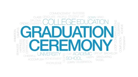 Graduation ceremony animated word cloud.... | Stock Video | Pond5