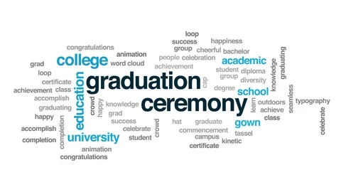 Graduation ceremony animated word cloud.... | Stock Video | Pond5