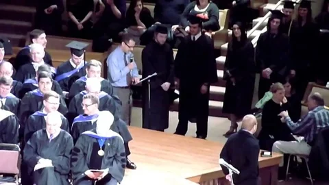 Graduation Fail - Student falls off stag... | Stock Video | Pond5