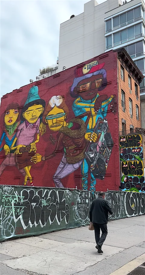 Graffiti Art on the side of building in ... | Stock Video | Pond5