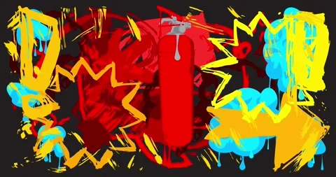 Graffiti Fire Extinguisher animation | Stock Video | Pond5