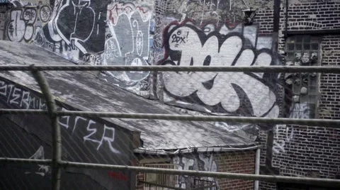 graffiti from moving subway train window... | Stock Video | Pond5