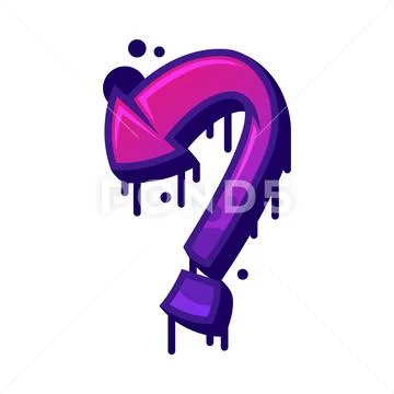 Graffiti Question Mark as Purple Bold Sign Vector Illustration ...