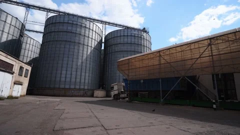 Grain lorry arrives to grain elevator te... | Stock Video | Pond5