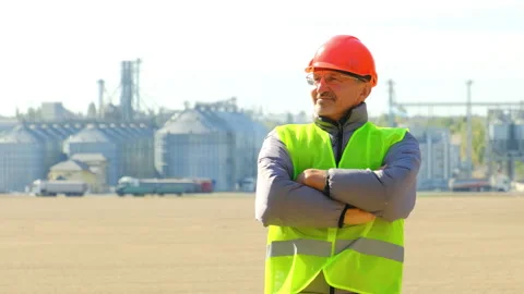 Grain silo bins inspector farming forema... | Stock Video | Pond5