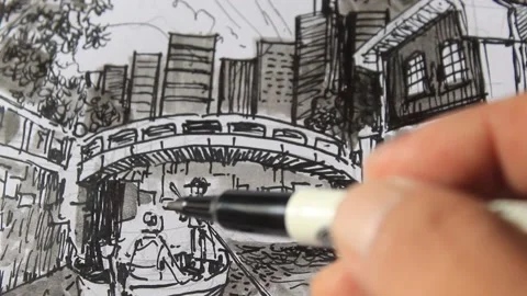 Canal Canal Drawing Stock Videos – Royalty-Free HD & 4K Videos