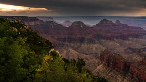 Grand Canyon North Rim Sunset Trees Unde... | Stock Video | Pond5