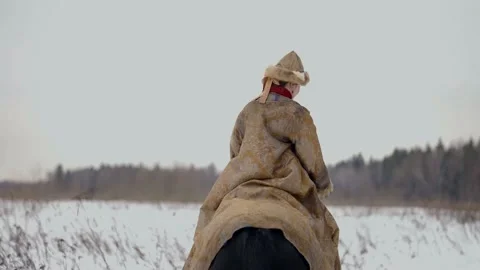 Grand Duchess of Kievan Rus riding horse... | Stock Video | Pond5