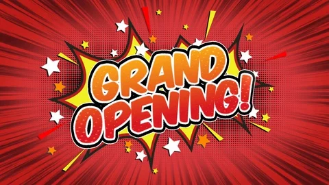 grand opening Word Retro Cartoon Comic B... | Stock Video | Pond5