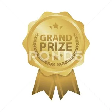 Grand prize win gold badges vector illustration: Royalty Free #73439438