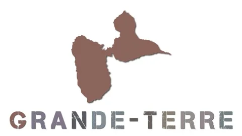 Grande-Terre map with paper regions. Ani... | Stock Video | Pond5