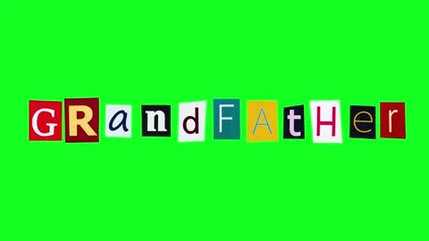Grandfather text on green screen backgro... | Stock Video | Pond5