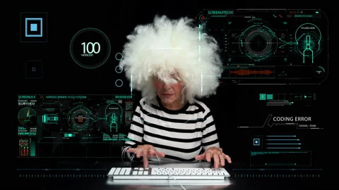 Granny typing on computer keyboard | Stock Video | Pond5