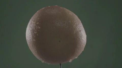 Grapefruit rotating with loop on green s... | Stock Video | Pond5