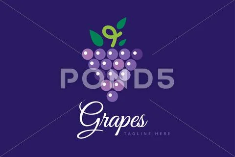 Grapes isolated logo icon Stock Illustration ~ #58929932