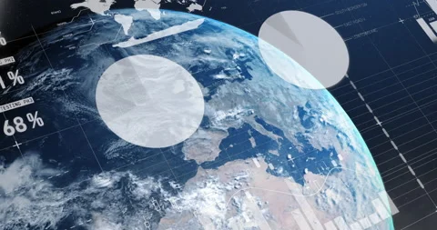 Graph and chart over earth. | Stock Video | Pond5