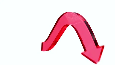 the graph arrow rises and falls down, se... | Stock Video | Pond5