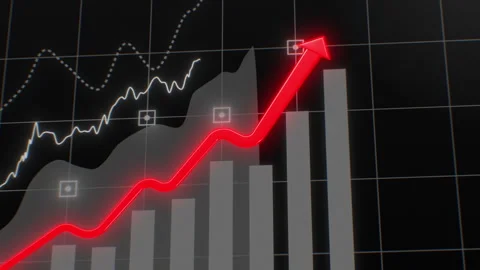 Graph Arrow Rising and Falling on Chart ... | Stock Video | Pond5