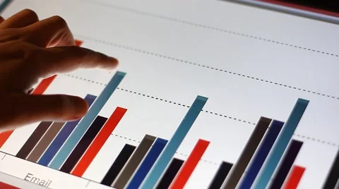 graph diagram on touch screen computer | Stock Video | Pond5