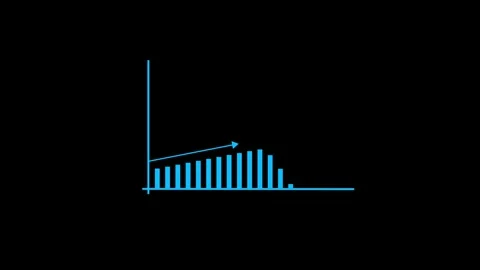 Graph icon animated on a black backgroun... | Stock Video | Pond5